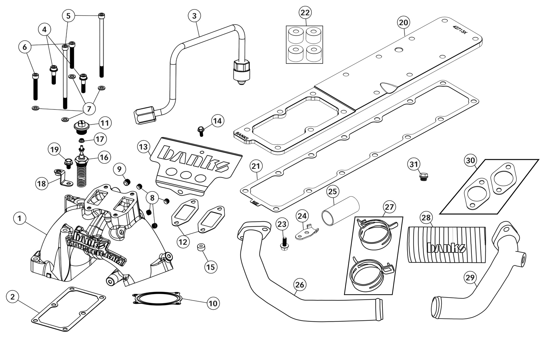 97743 Monster-Ram Intake System for 2019-23 RAM Chassis Cab 6.7L ...