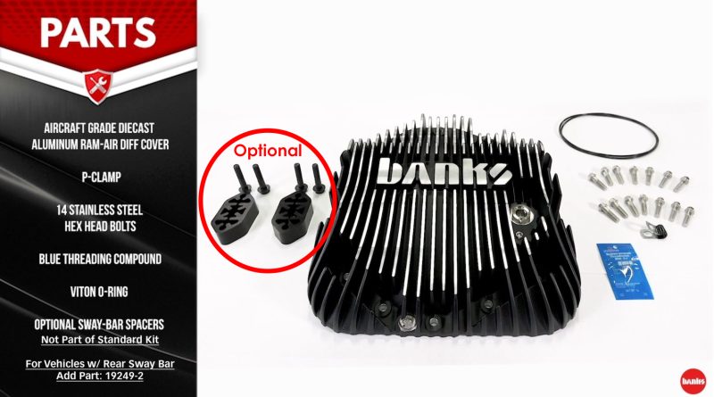 97727 - Banks 11.5" or 12" 14-bolt AAM Ram-Air Rear Differential Cover ...