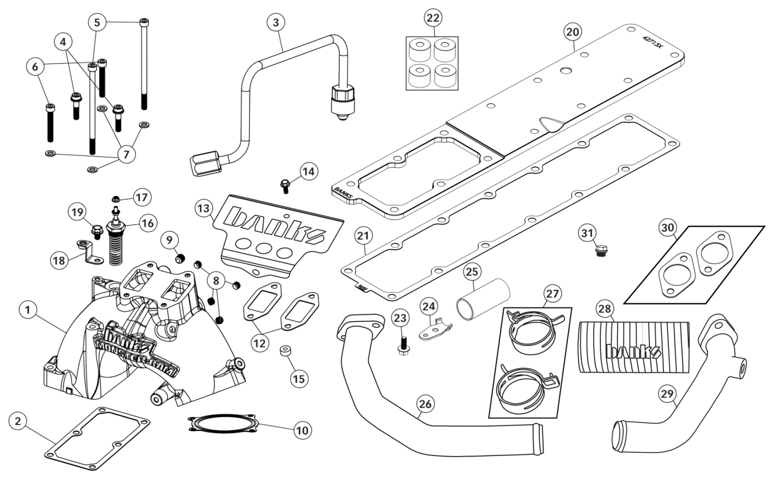 97743 Monster-Ram Intake System for 2019-23 RAM Chassis Cab 6.7L ...